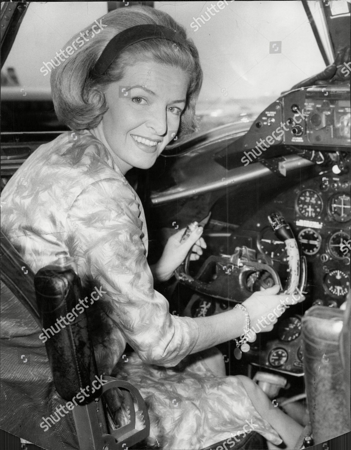 Actress Aviator Sheila Scott Cockpit Her Editorial Stock Photo - Stock ...