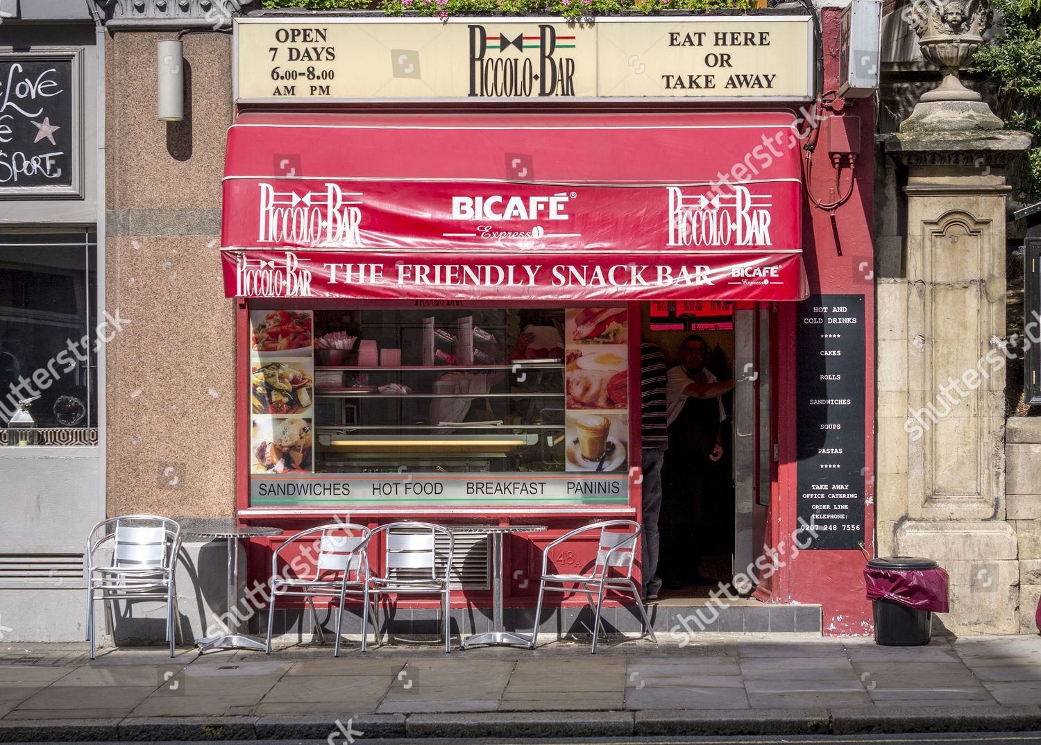 Small Cafe Snack Bar London Britain Editorial Stock Photo - Stock Image ...