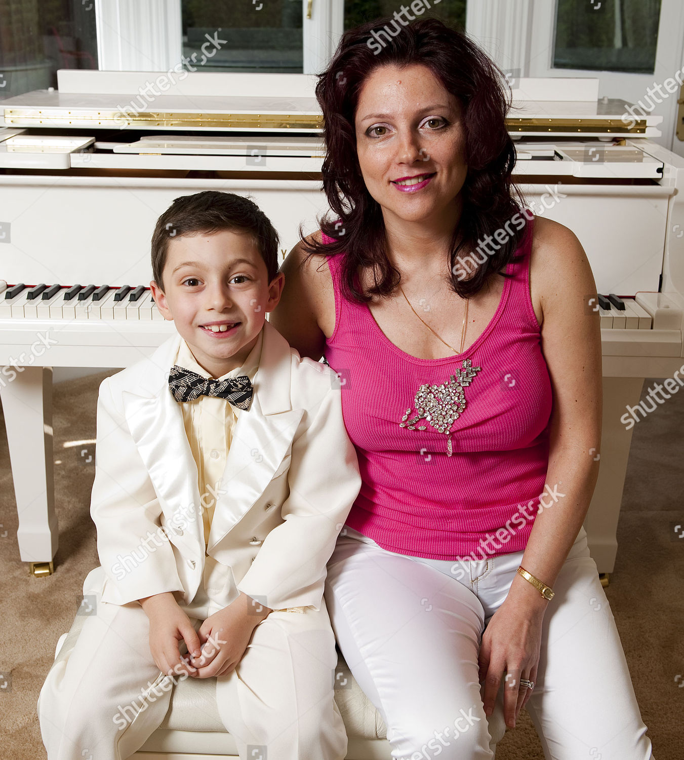 7yearold Pianist Curtis Elton Mother Hayley Editorial Stock Photo ...