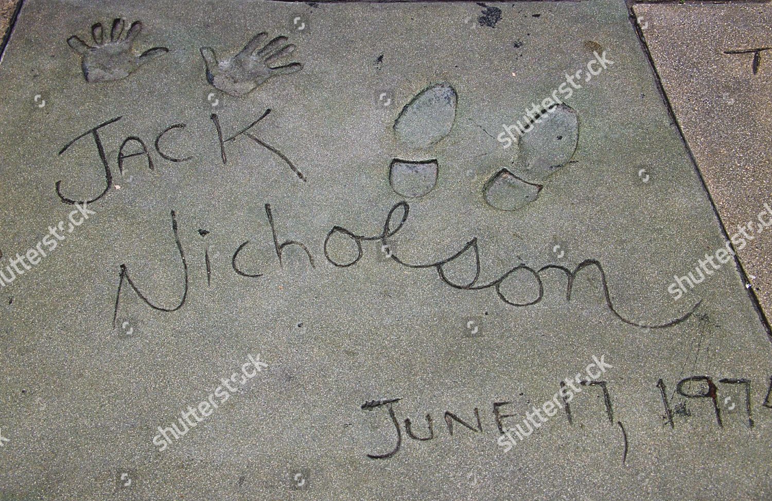 Signature Hand Footprint Jack Nicholson Outside Editorial Stock Photo ...