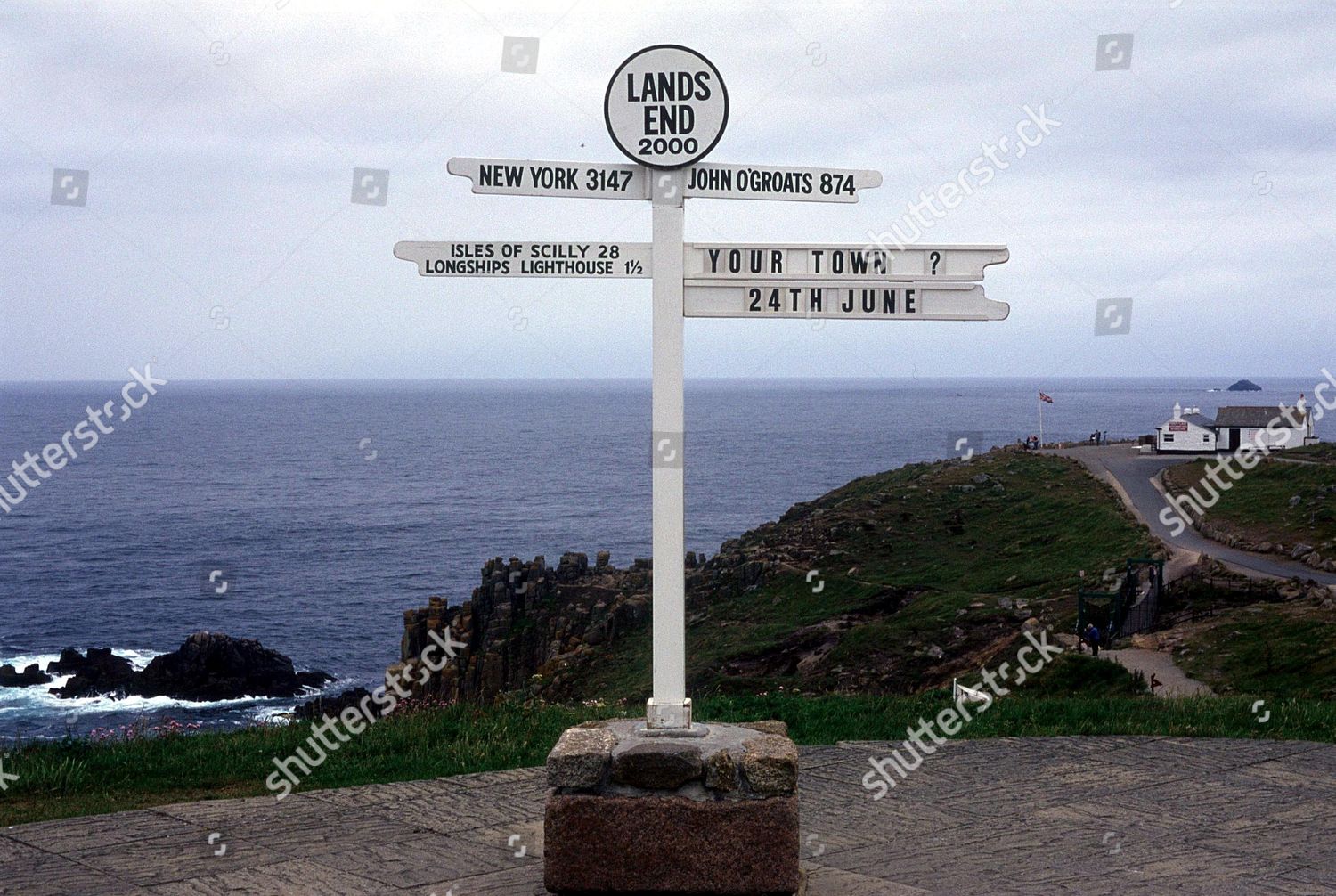 Signpost Lands End Cornwall England Britain Editorial Stock Photo ...