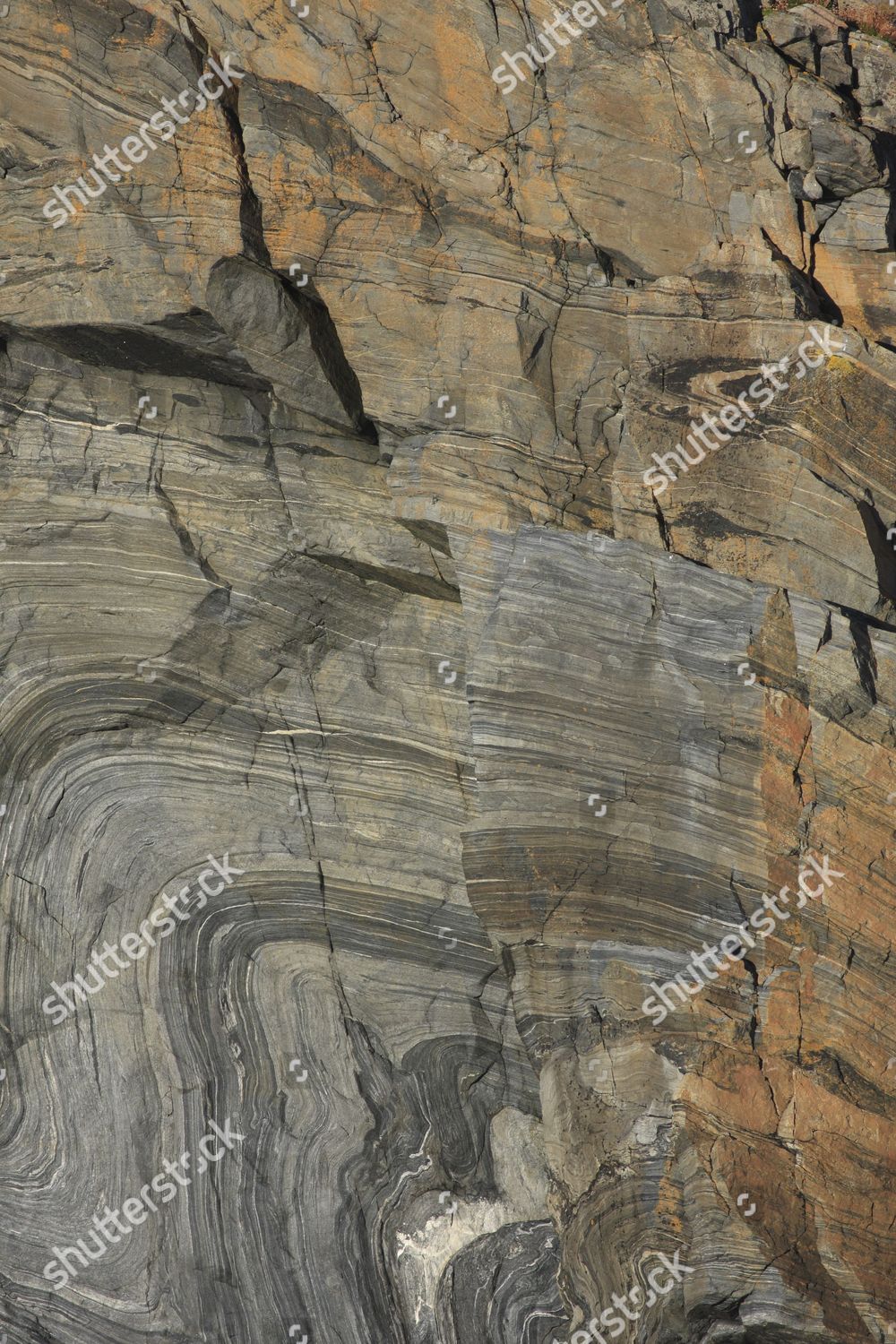 Twisted Lewisian Gneiss Precambrian Metamorphic Rock Editorial Stock ...