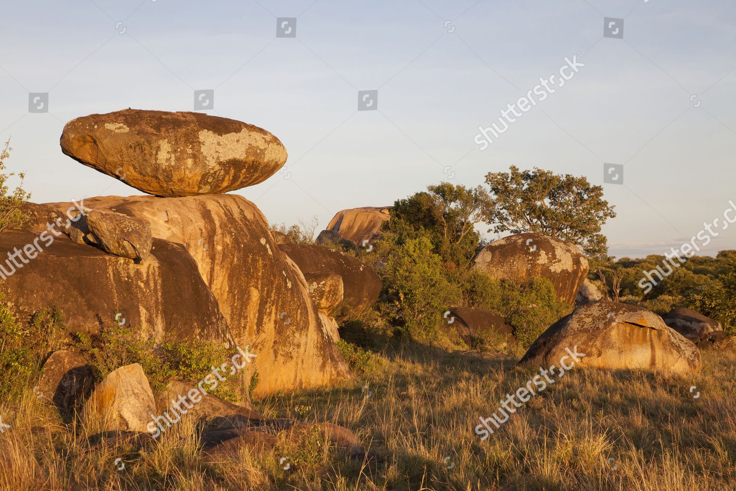 Savannah Kopje Rock Formations Dawn Sunlight Editorial Stock Photo ...