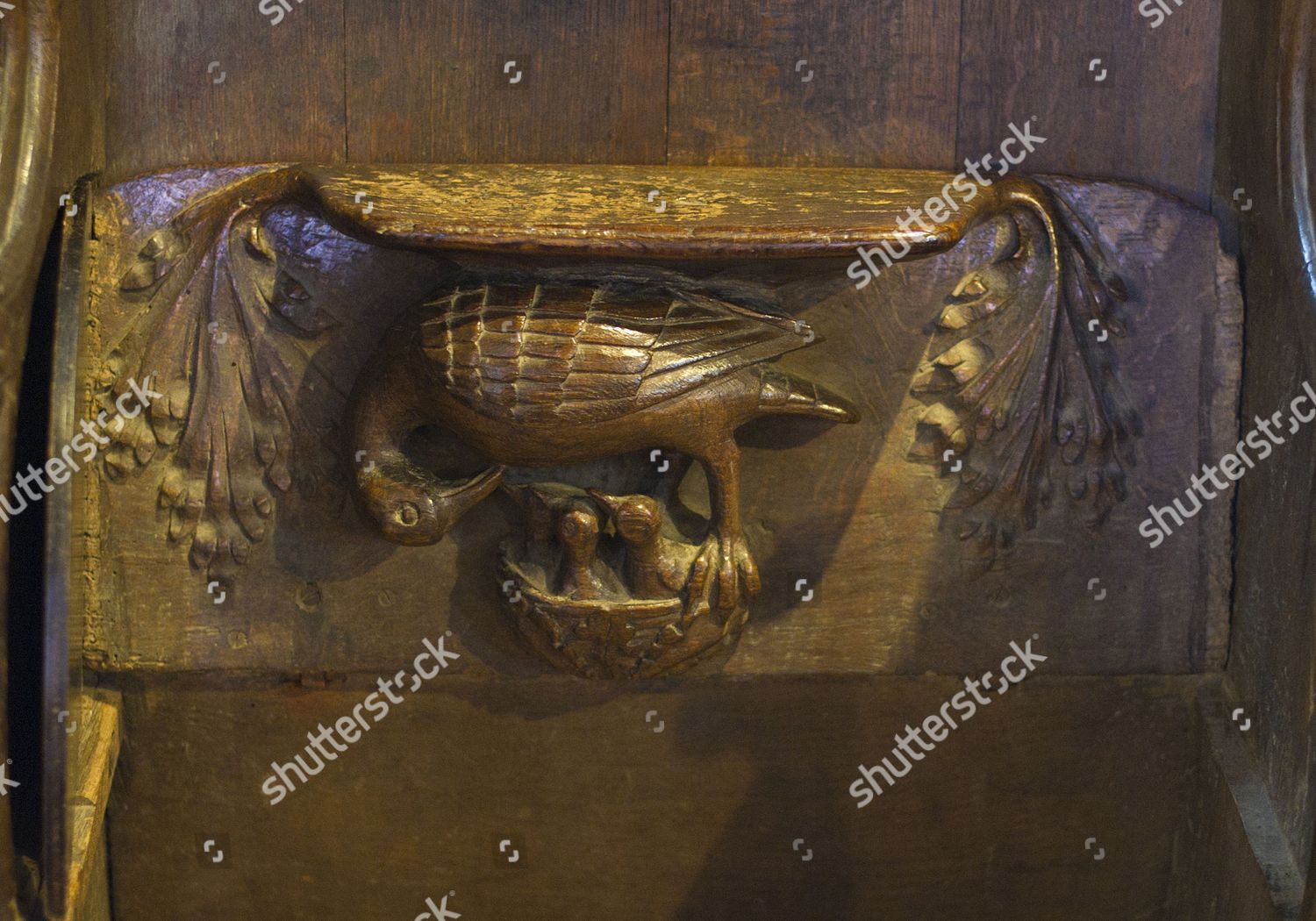 Misericord Depicting Pelican Her Piety Medieval Editorial Stock Photo ...