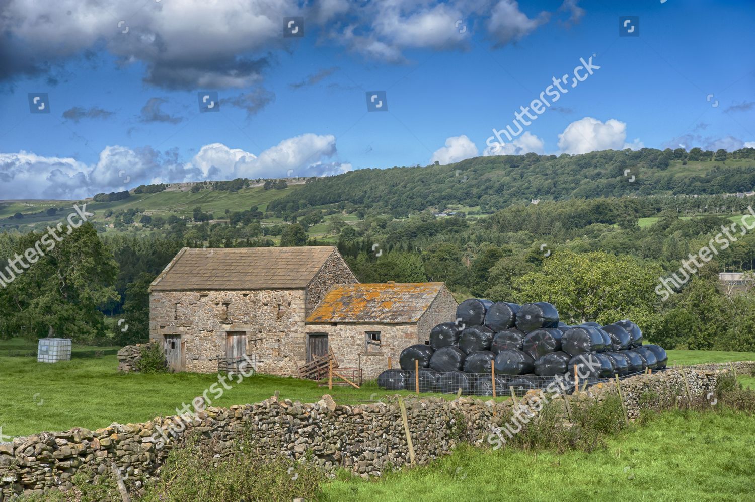 Pasture Drystone Wall Stone Field Barn Editorial Stock Photo - Stock ...