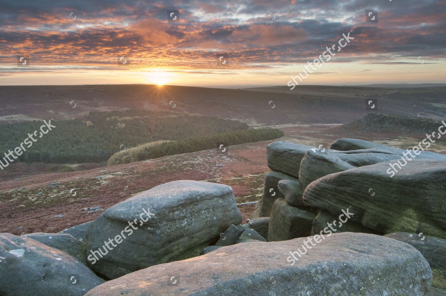 Rocks Moorland Habitat Sunrise Looking Higger Editorial Stock Photo ...
