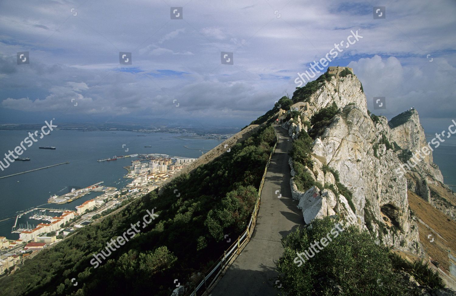 Monolithic Limestone Promontory Rock Gibraltar Gibraltar Editorial ...
