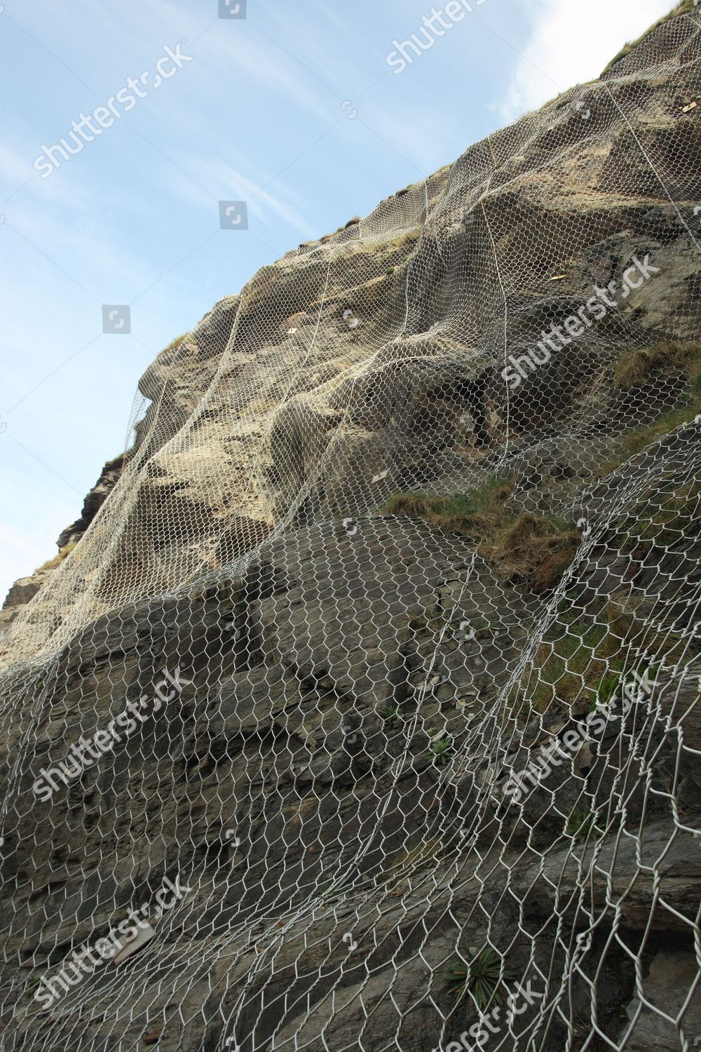 Wire Netting Used Sea Cliff Erosion Editorial Stock Photo - Stock Image ...