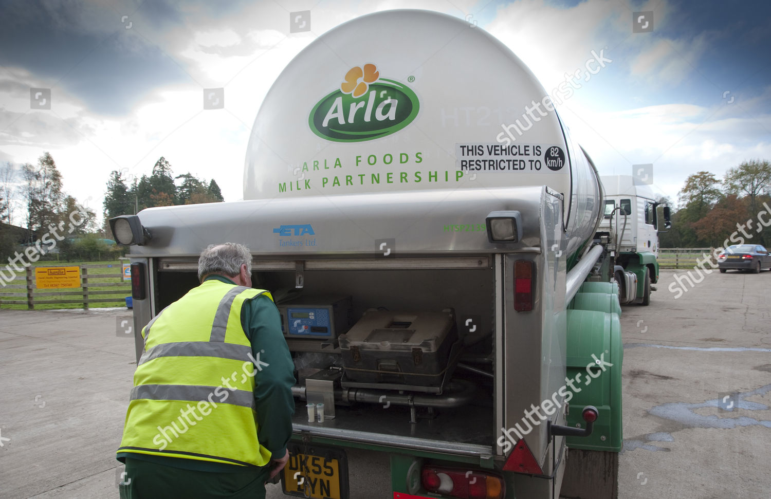 Arla Milk Tanker Loading Milk Dairy Editorial Stock Photo - Stock Image ...
