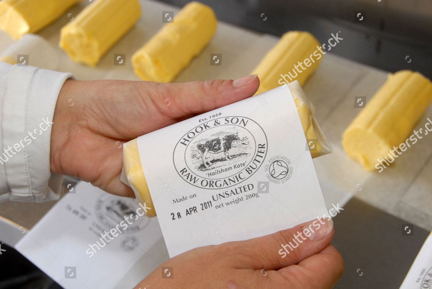 Worker Labelling Organically Made Butter Unpasteurized Editorial Stock ...