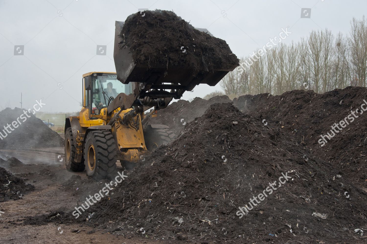 Volvo Loader Turning Green Compost Waste Editorial Stock Photo - Stock ...