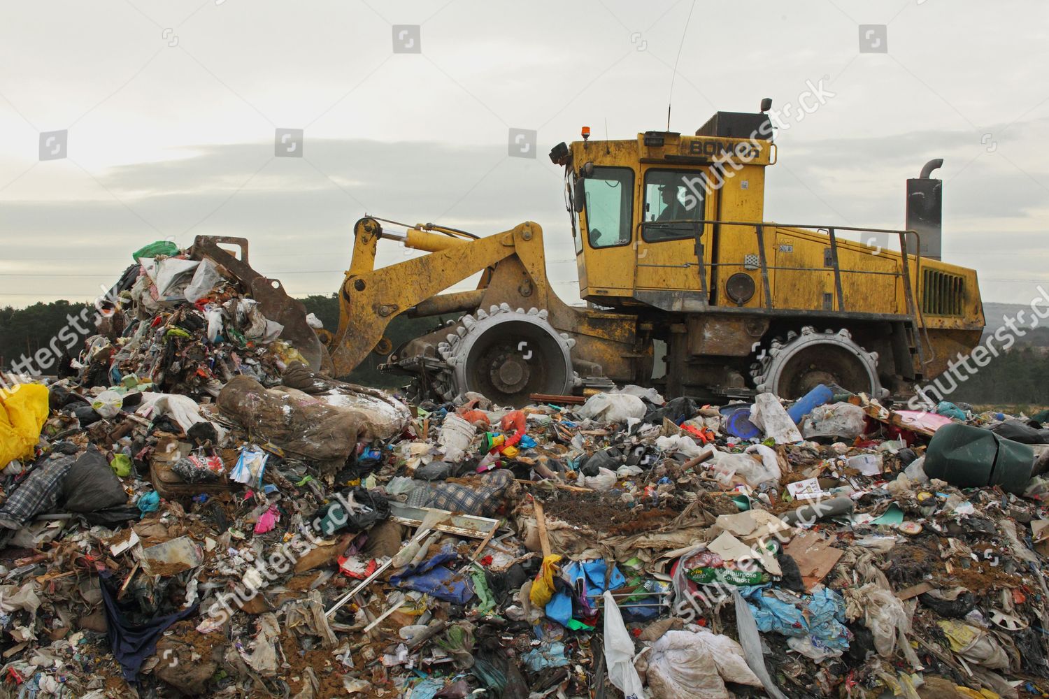 Compactor Moving Rubbish On Landfill Tip Editorial Stock Photo - Stock ...