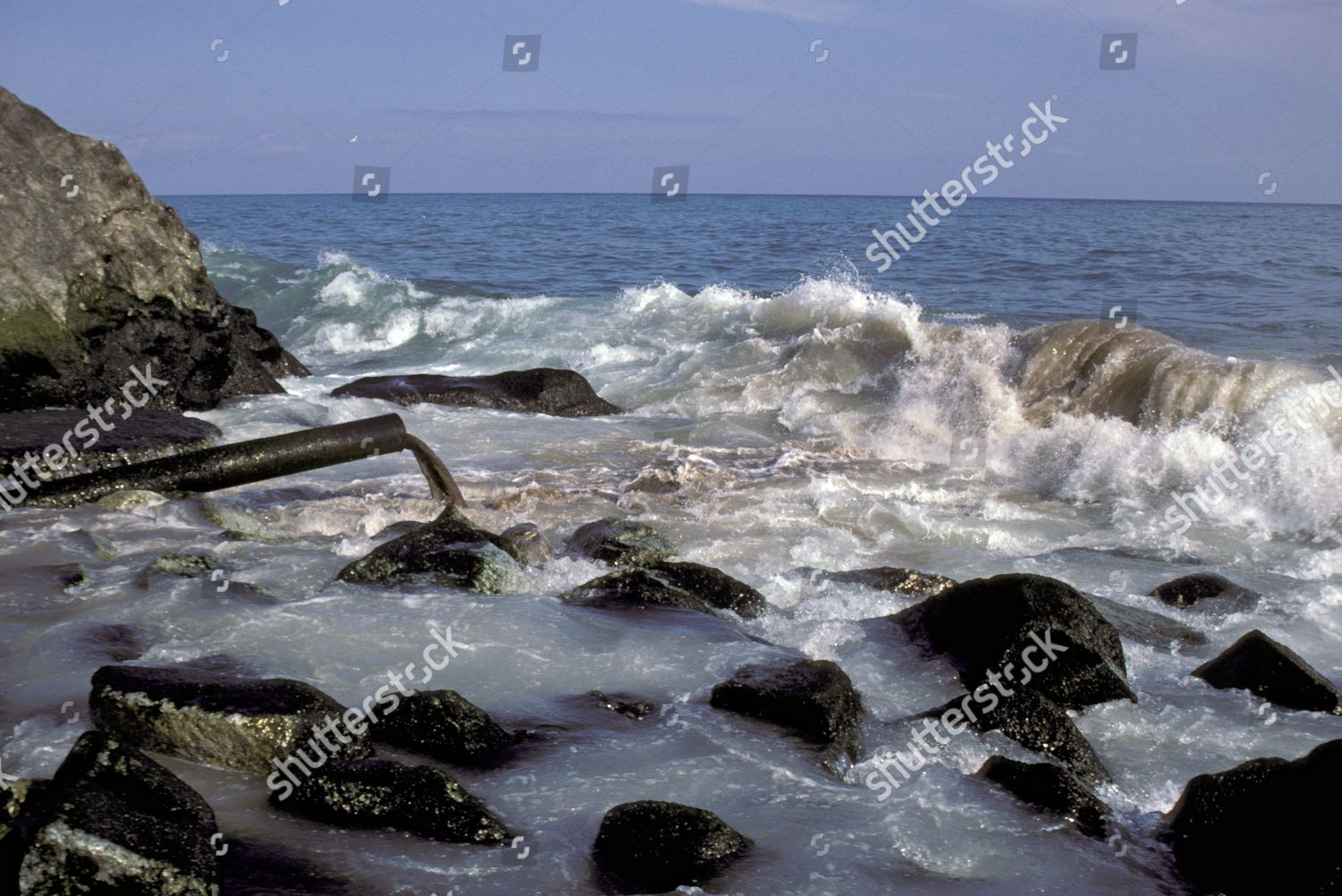 Sewage Outfall Into Sea Mediterranean Sea Editorial Stock Photo - Stock ...