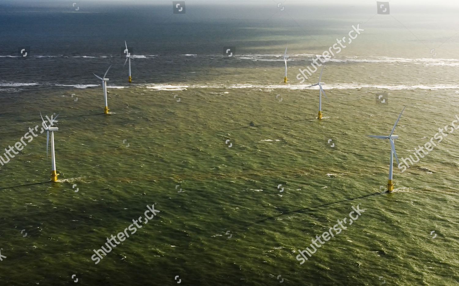 Aerial View Offshore Windfarm Wind Turbines Editorial Stock Photo ...