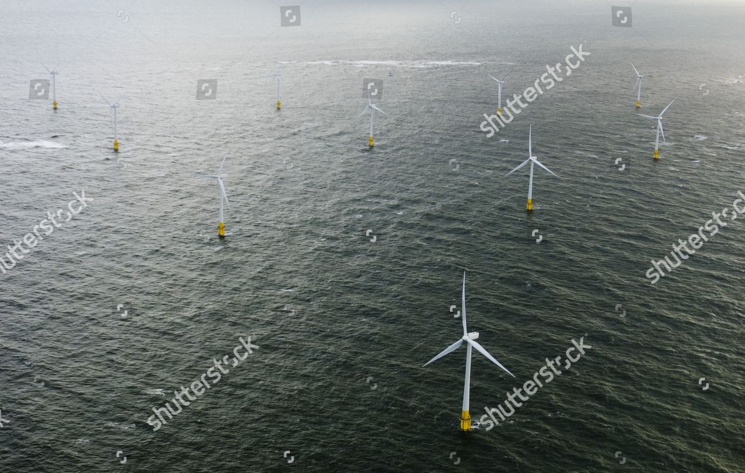 Aerial View Offshore Windfarm Wind Turbines Editorial Stock Photo ...