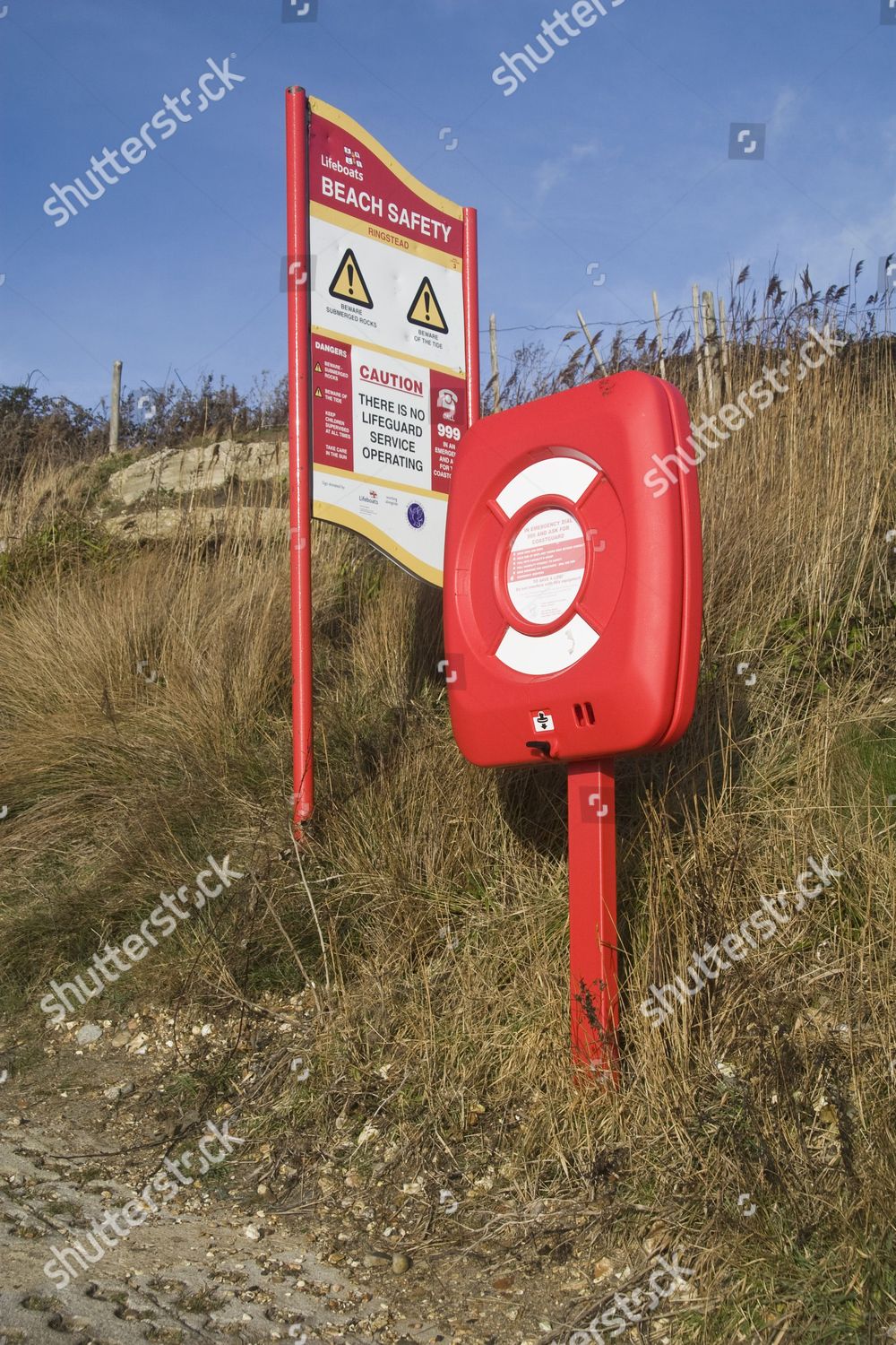 Lifebuoy Container Beach Safety Warning Sign Editorial Stock Photo ...