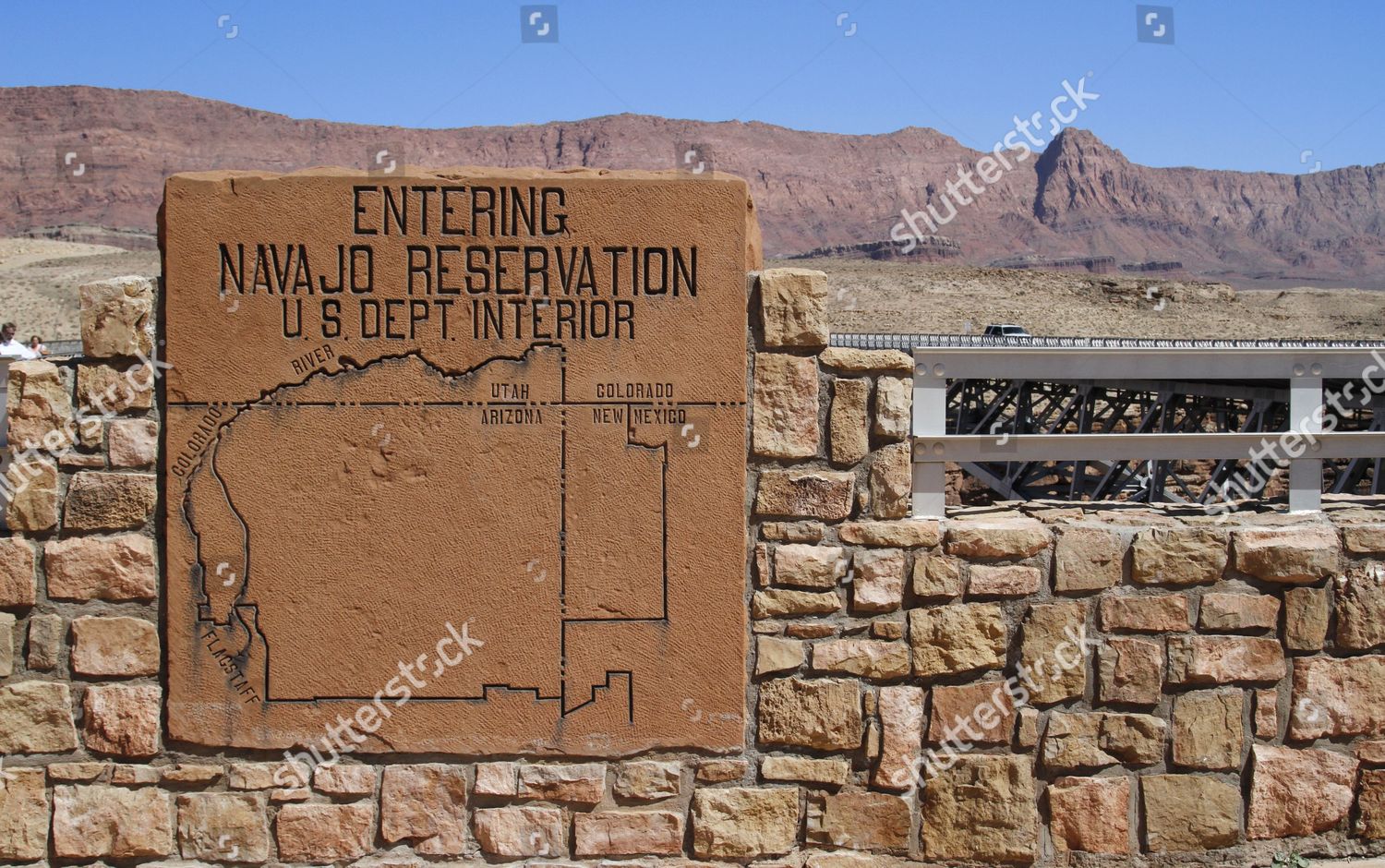 Entering Navajo Reservation Sign Colorado Bridge Editorial Stock Photo ...