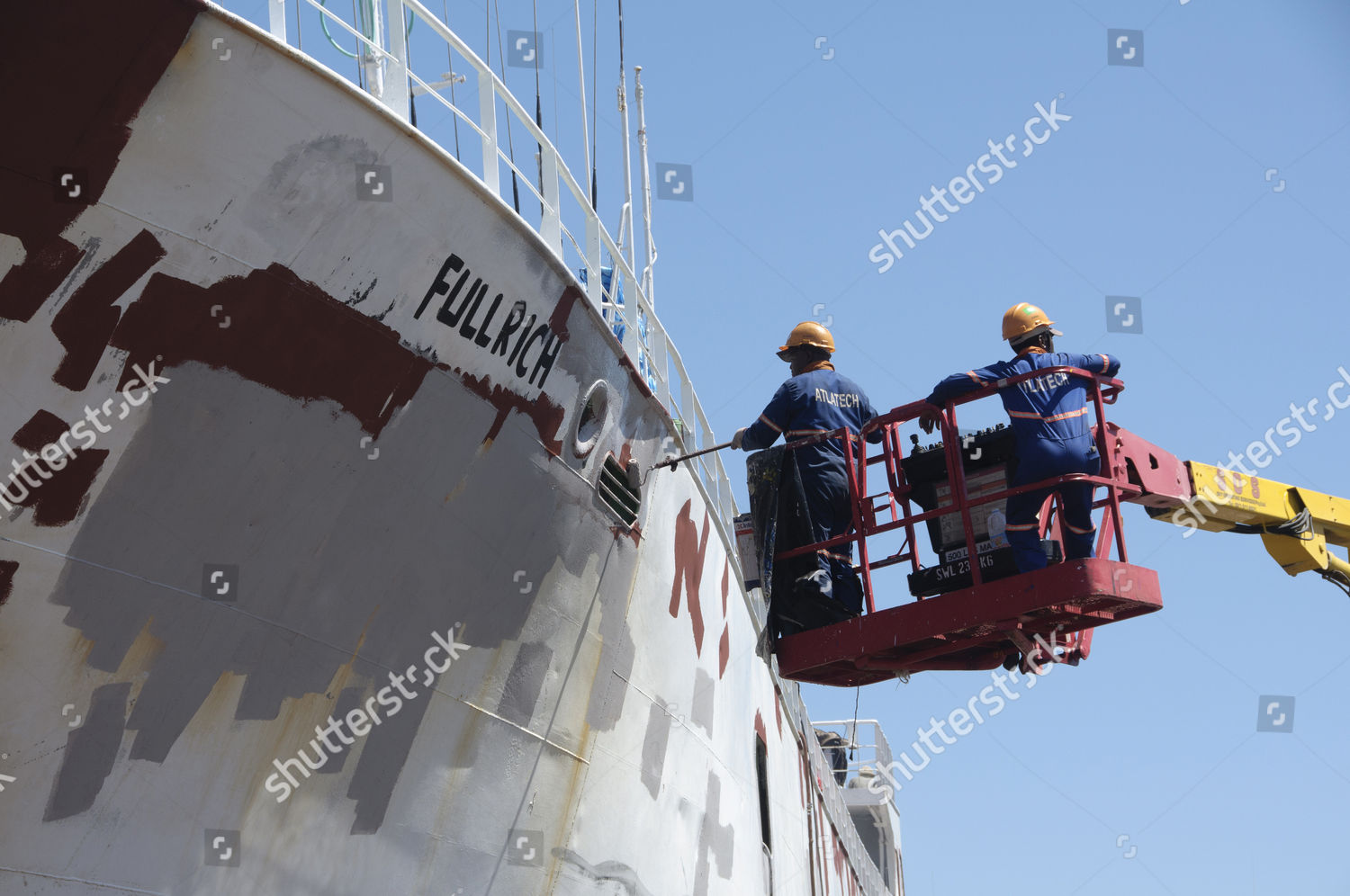Cargo Ship Being Repainted Dry Dock Editorial Stock Photo - Stock Image ...