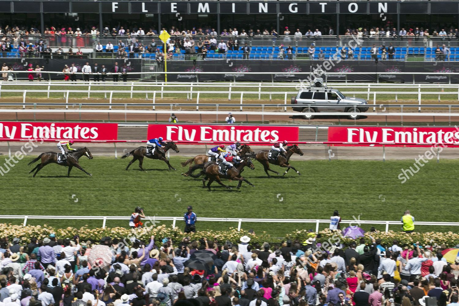Spectators Cheering Horses On They Approach Editorial Stock Photo ...