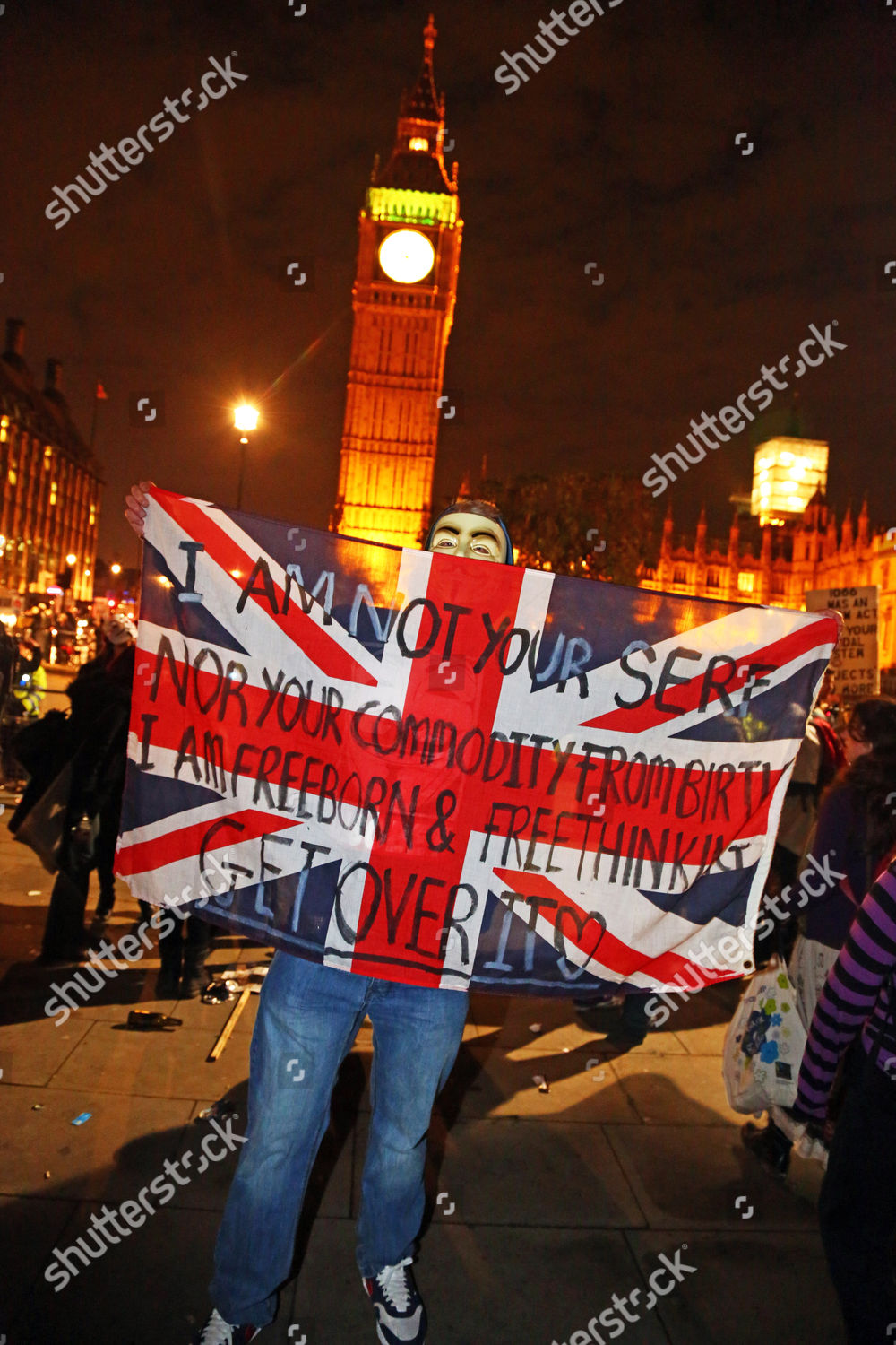 Protester Holding Union Jack Flag Parliament Editorial Stock Photo ...