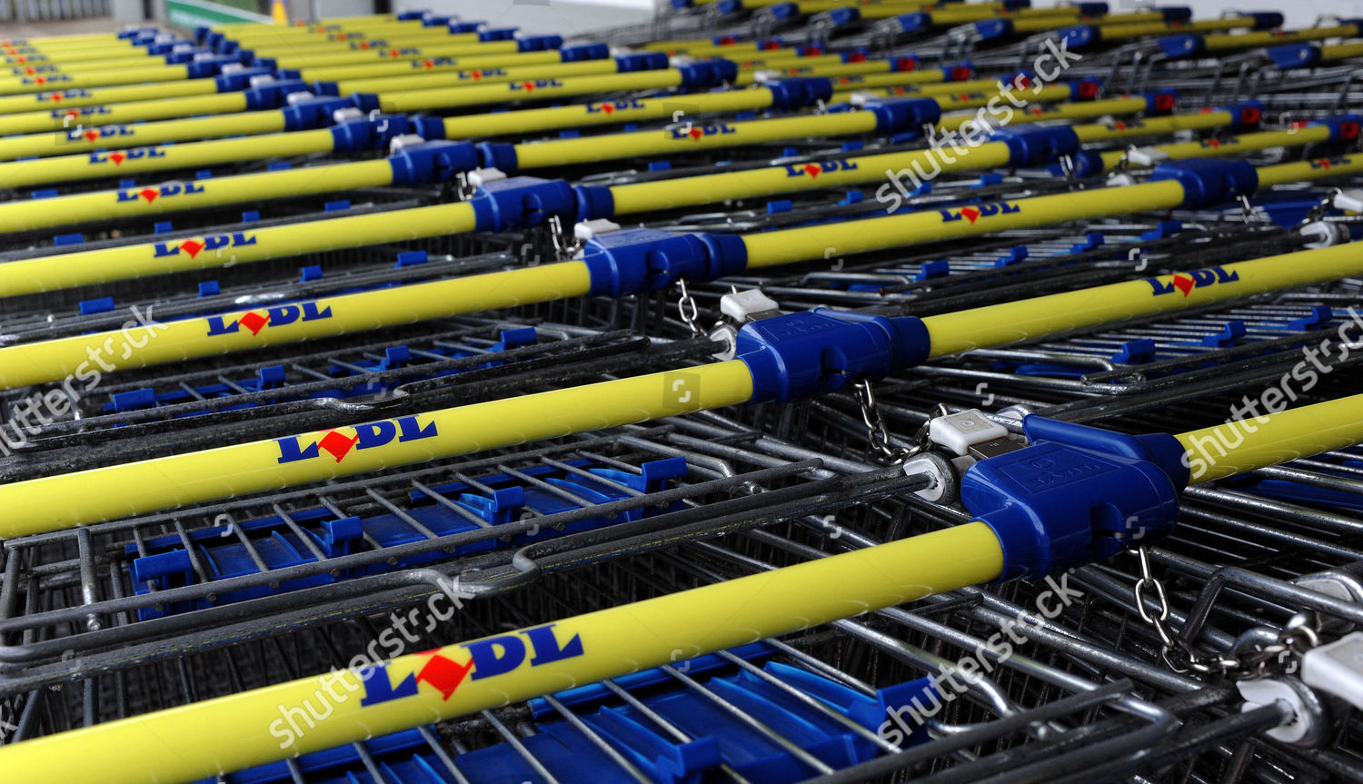 Shopping Trollyes Lidl Supermarket Cardiff Editorial Stock Photo ...