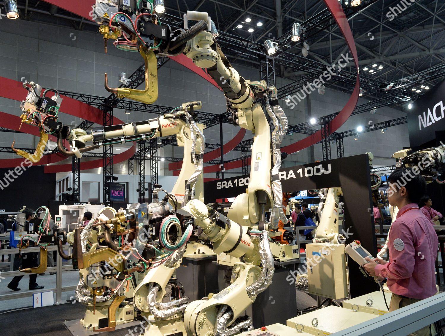 Industrial Robot Arms Displayed International Robot Editorial Stock ...