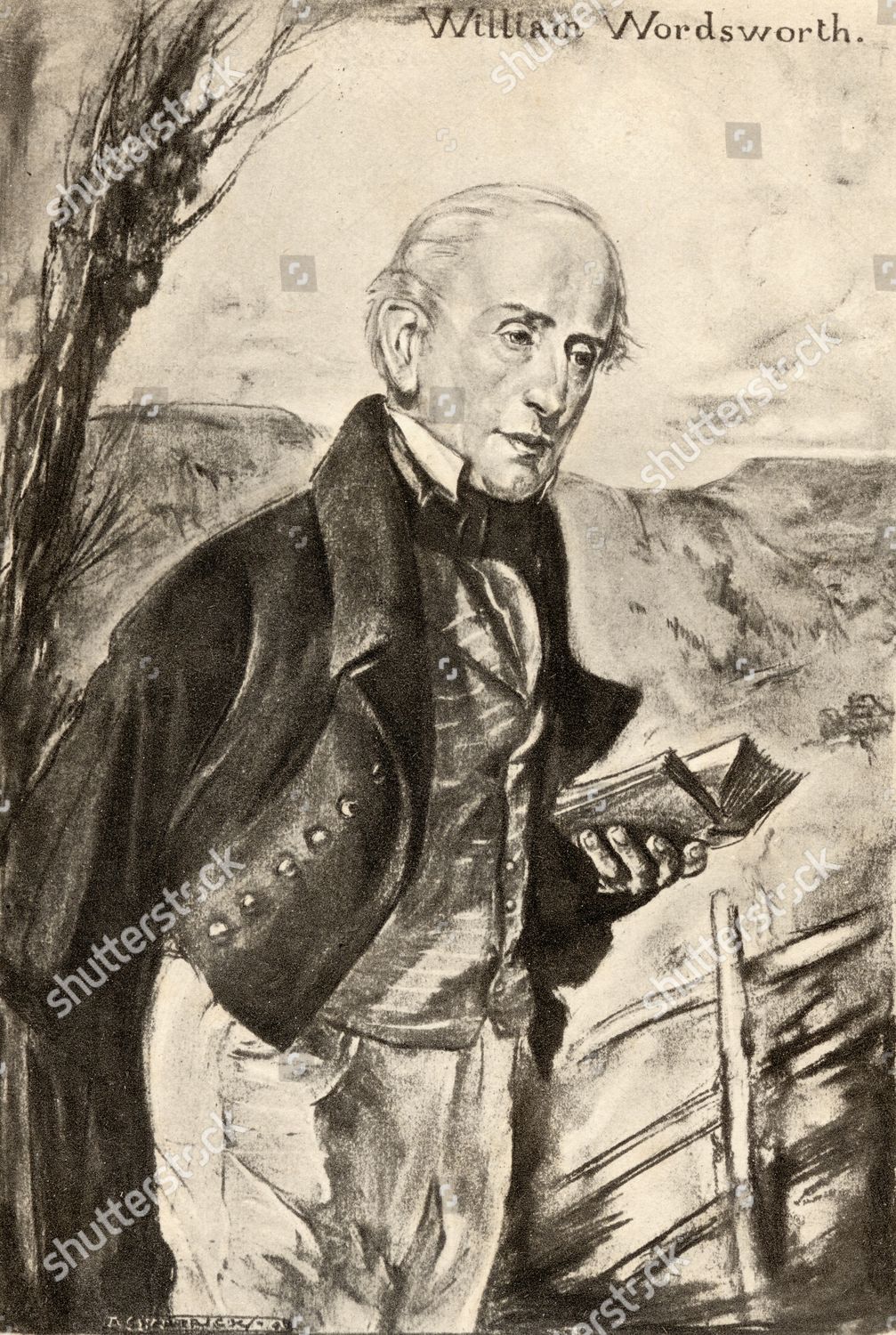 William Wordsworth 17701850 English Poet Illustration Editorial Stock ...