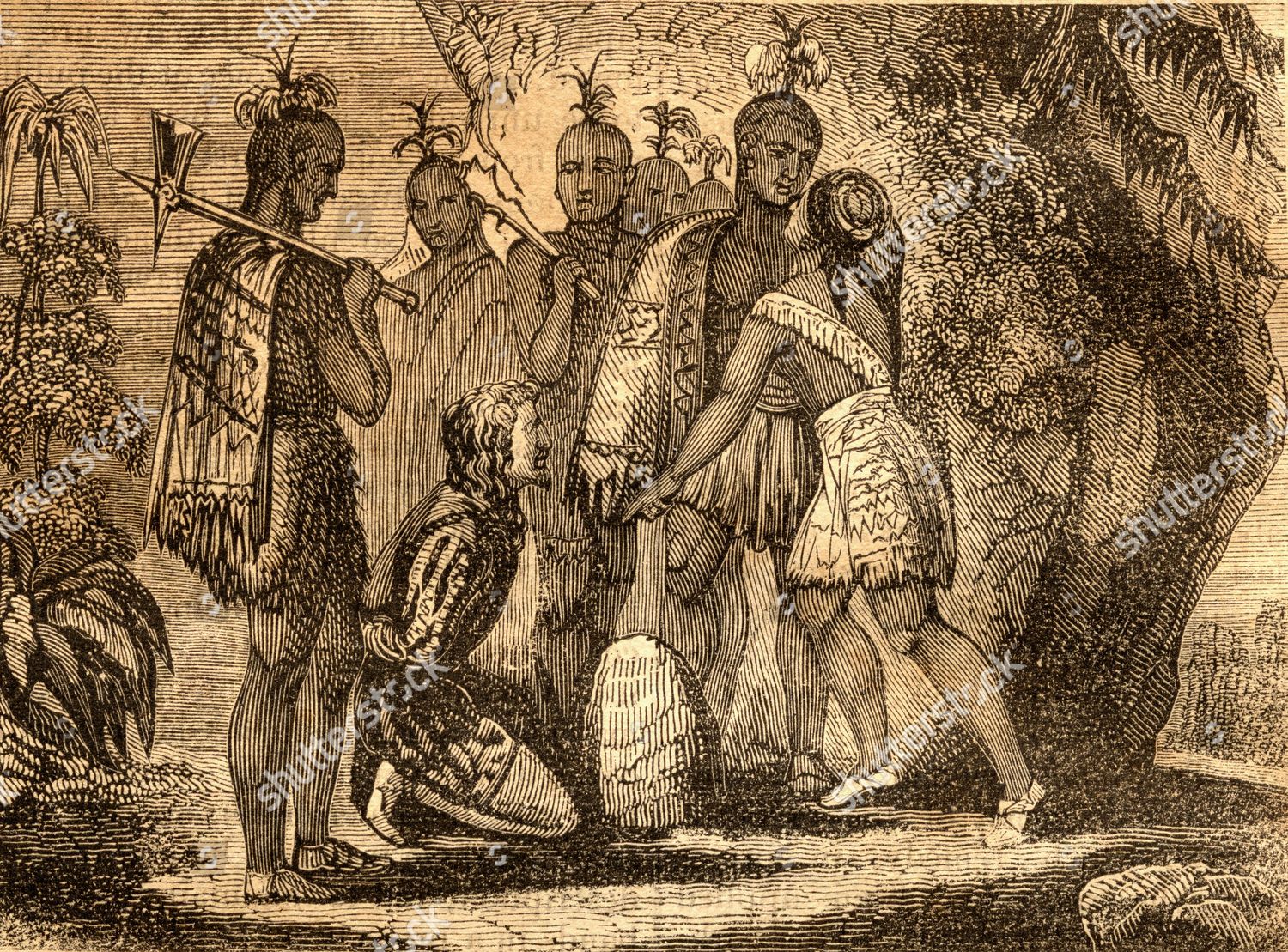 Pocahontas Interceding Life Smith 1607 Captain - Foto de stock de ...