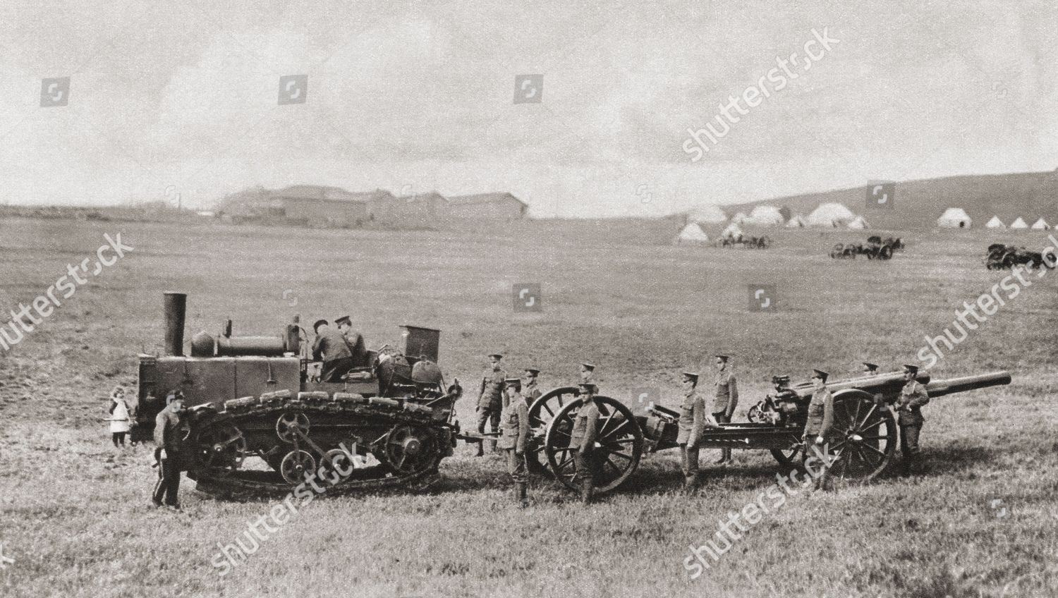 Caterpillar Wheeled Traction Engine Drawing British Editorial Stock ...