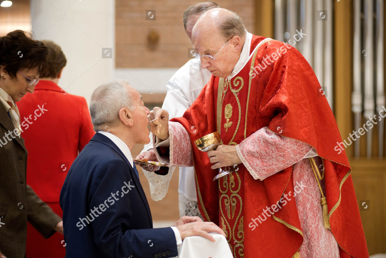 Bishop Javier Echevarria Rodriguez Gives Communion Editorial Stock ...