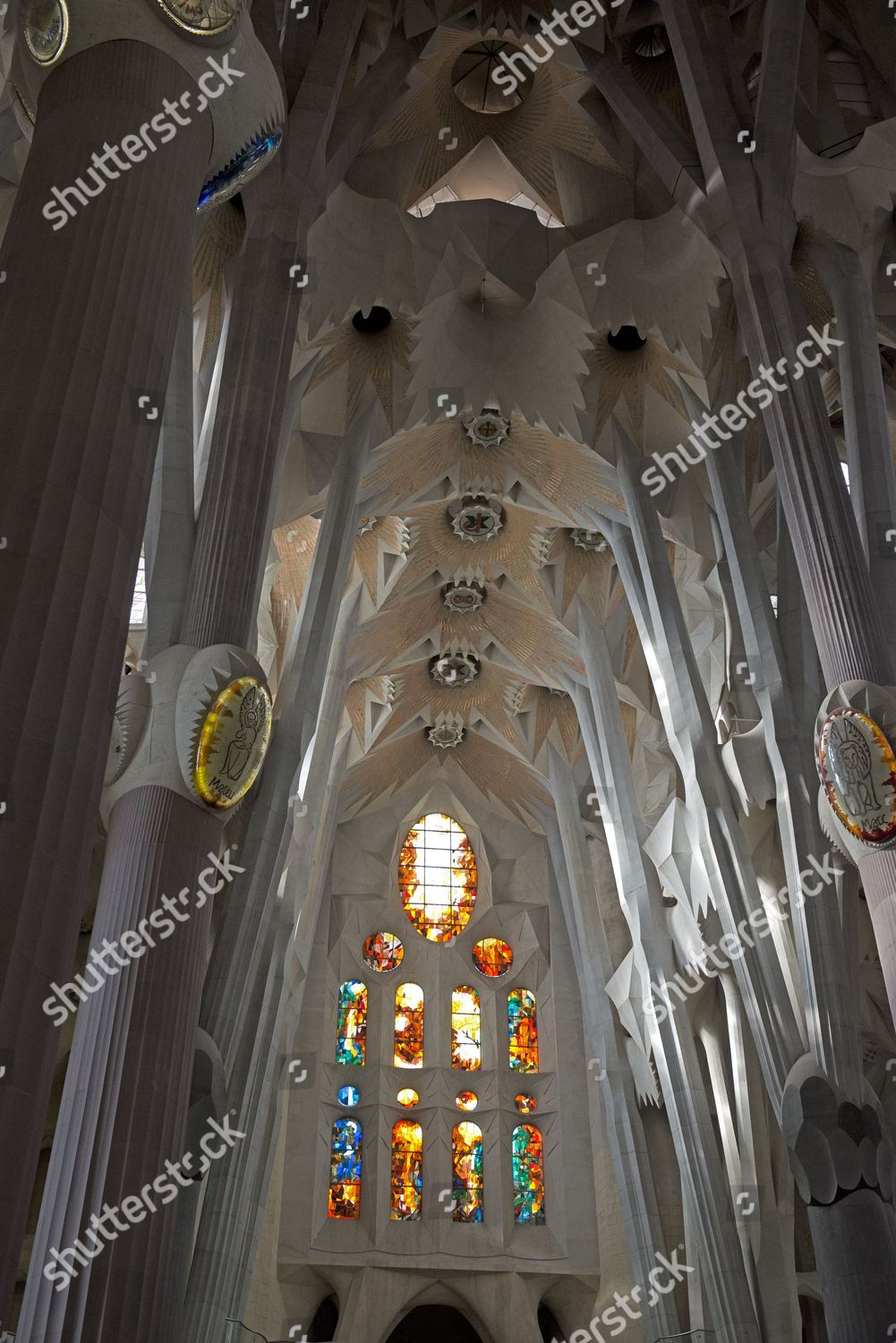 Ceiling Branching Columns Different Heights Designed Editorial Stock ...