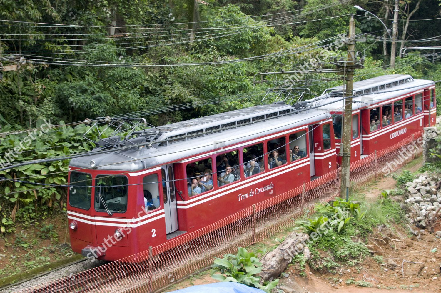 Corcovado Cogwheel Train Transports 600000 Visitors Editorial Stock ...