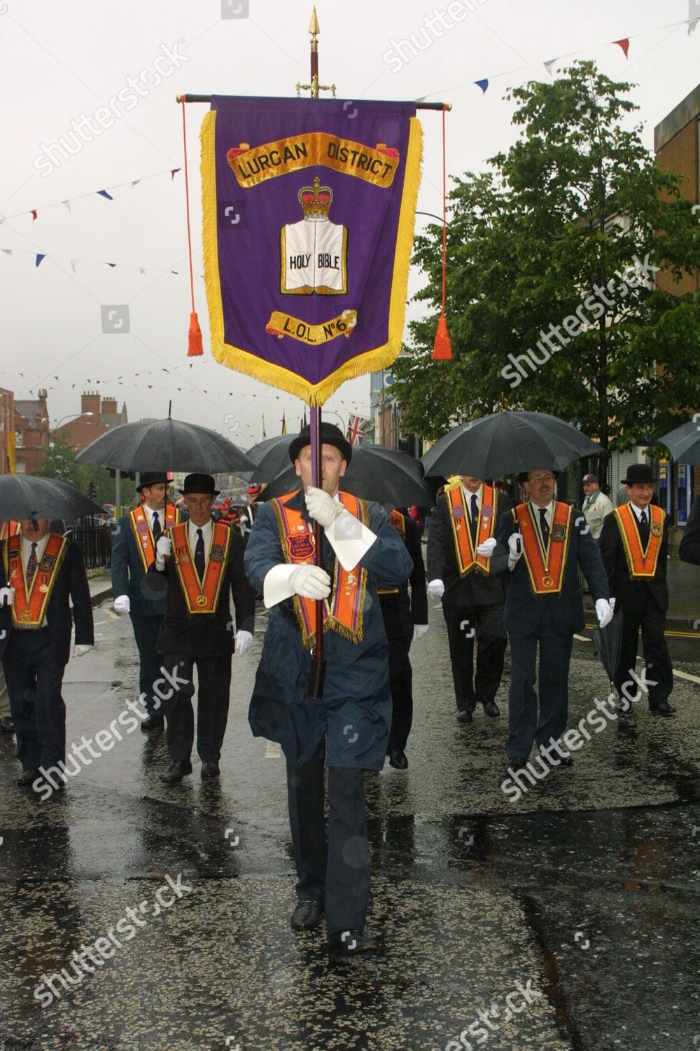 Irish Loyalist Orangemen Parade Through Town Editorial Stock Photo ...
