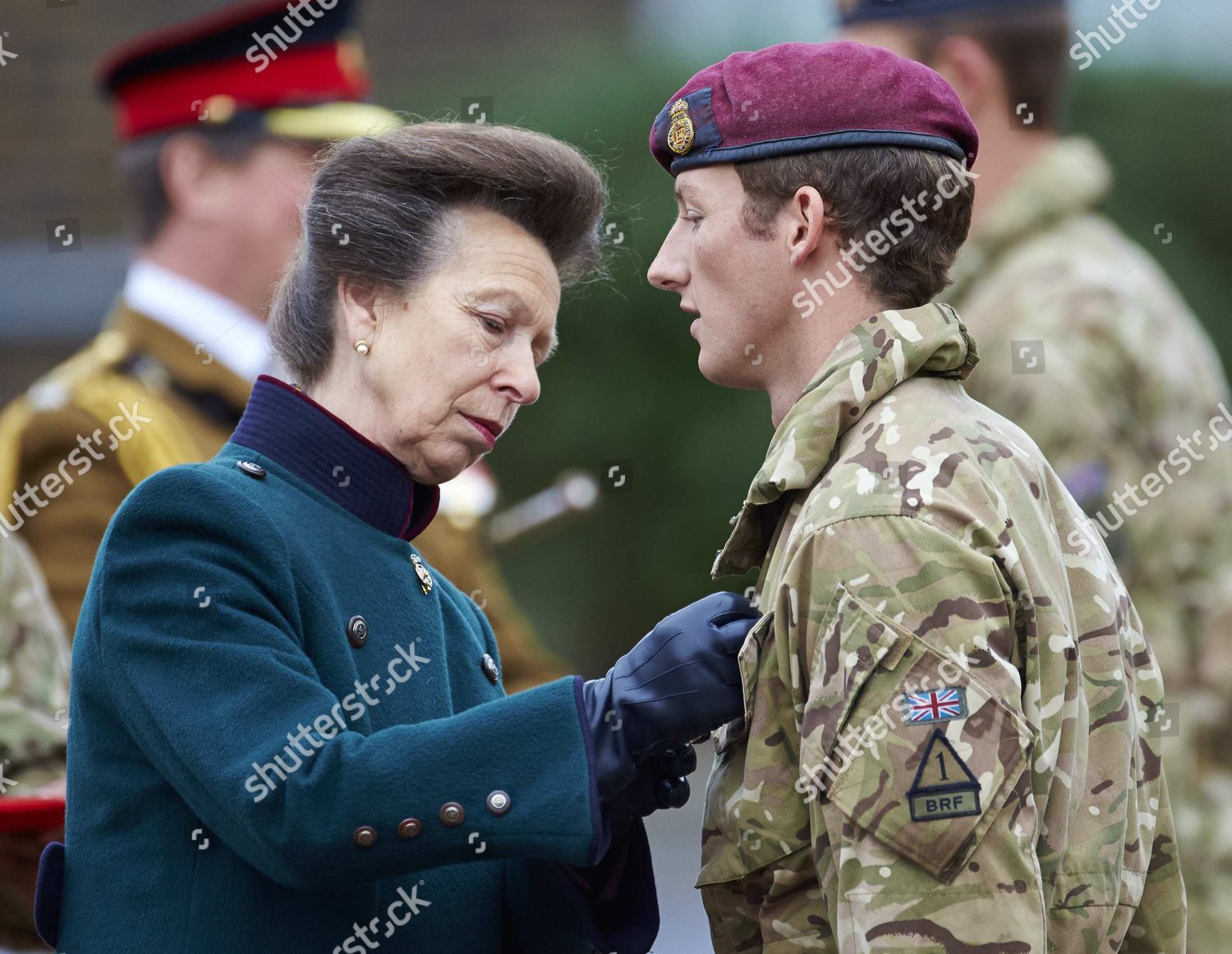 Princess Anne Pins Medals On Soldiers Editorial Stock Photo - Stock ...