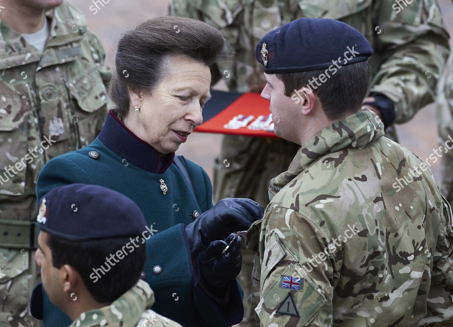 Princess Anne Pins Medals On Soldiers Editorial Stock Photo - Stock ...