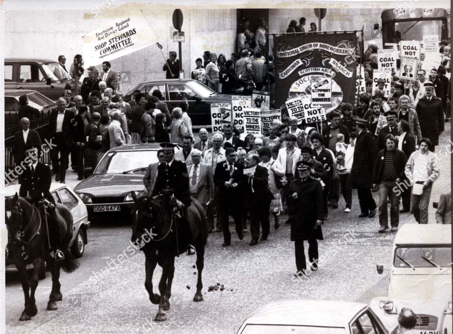 Demonstration 1984 Mick Mcgahey Leads Miners Editorial Stock Photo ...