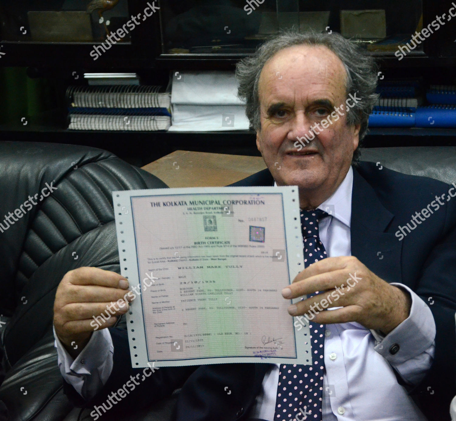Mark Tully Received His Birth Certificate Editorial Stock Photo - Stock ...