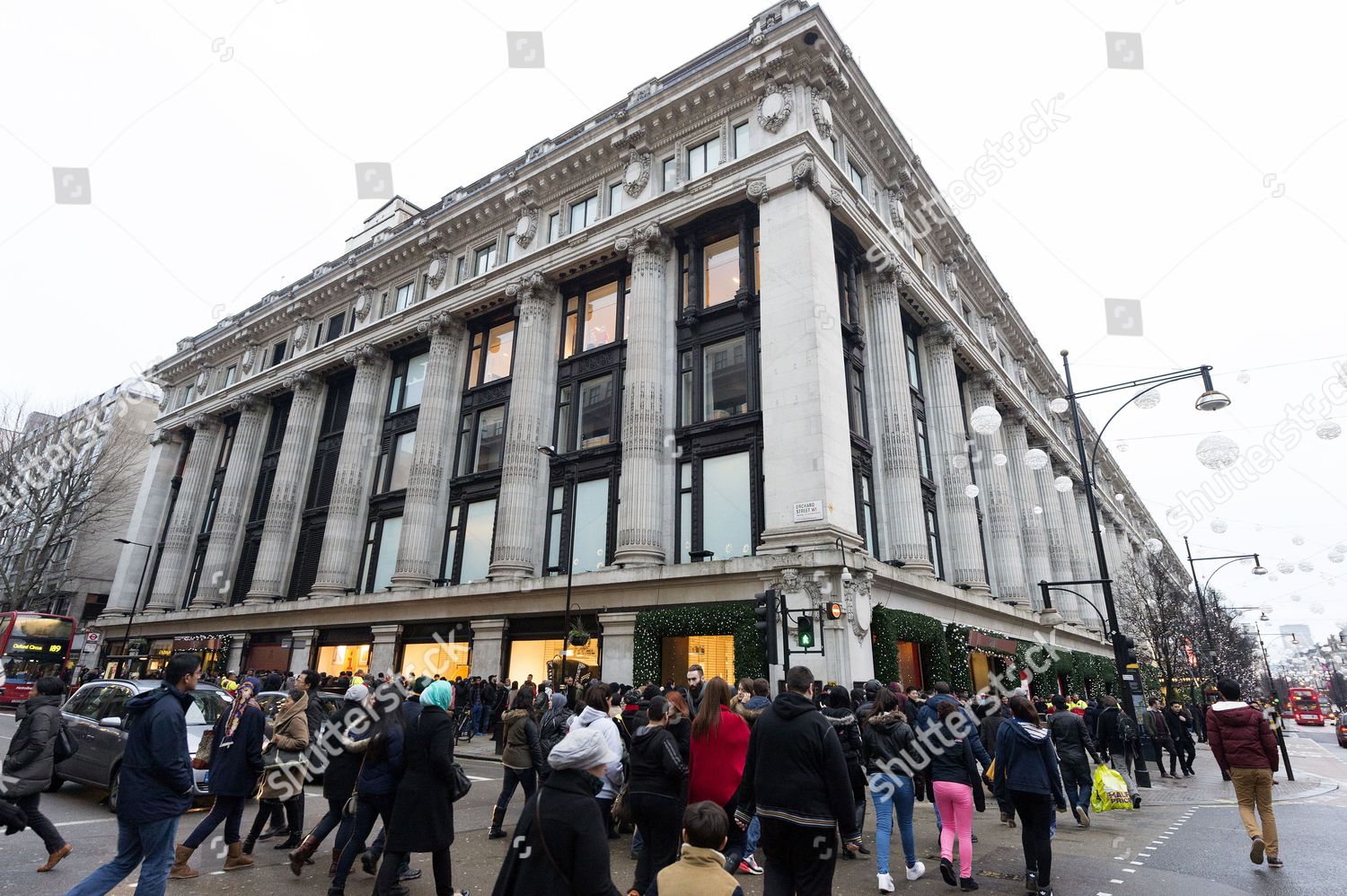 Customers Queuing Outside Selfridges Department Store Editorial Stock ...