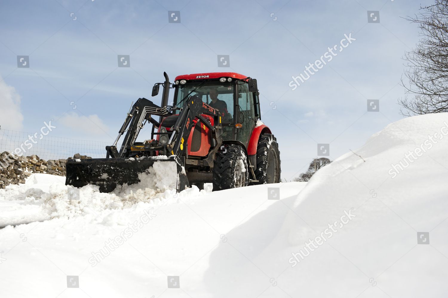Zetor Tractor Loader Clearing Snow Blocked Editorial Stock Photo ...