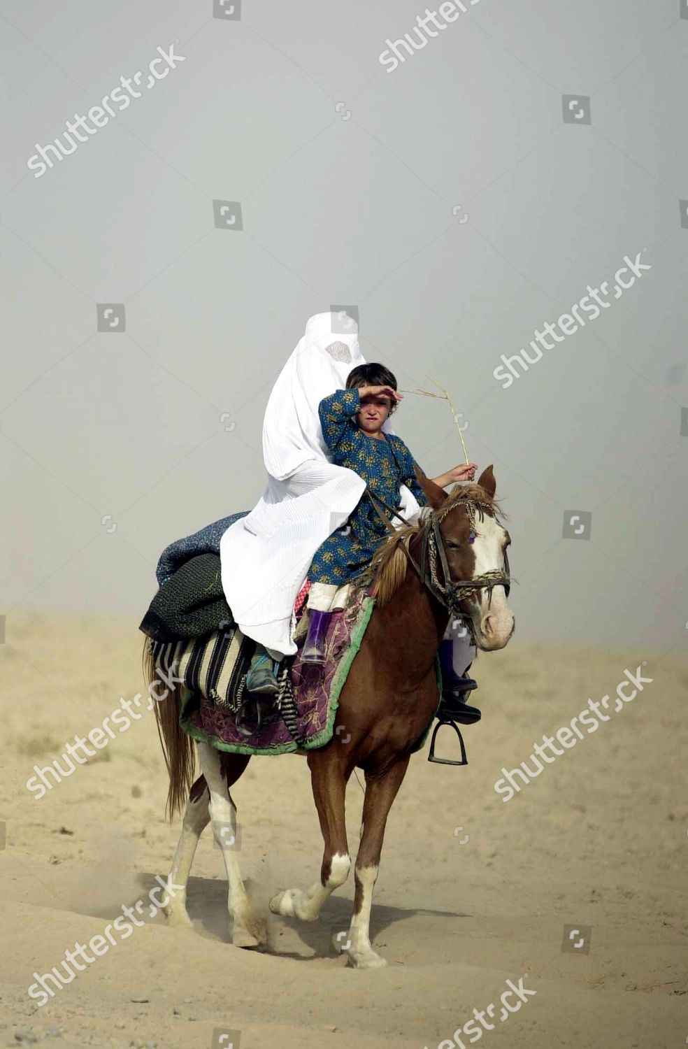 Afghanistani Woman Traditional Burka On Horse Editorial Stock Photo ...