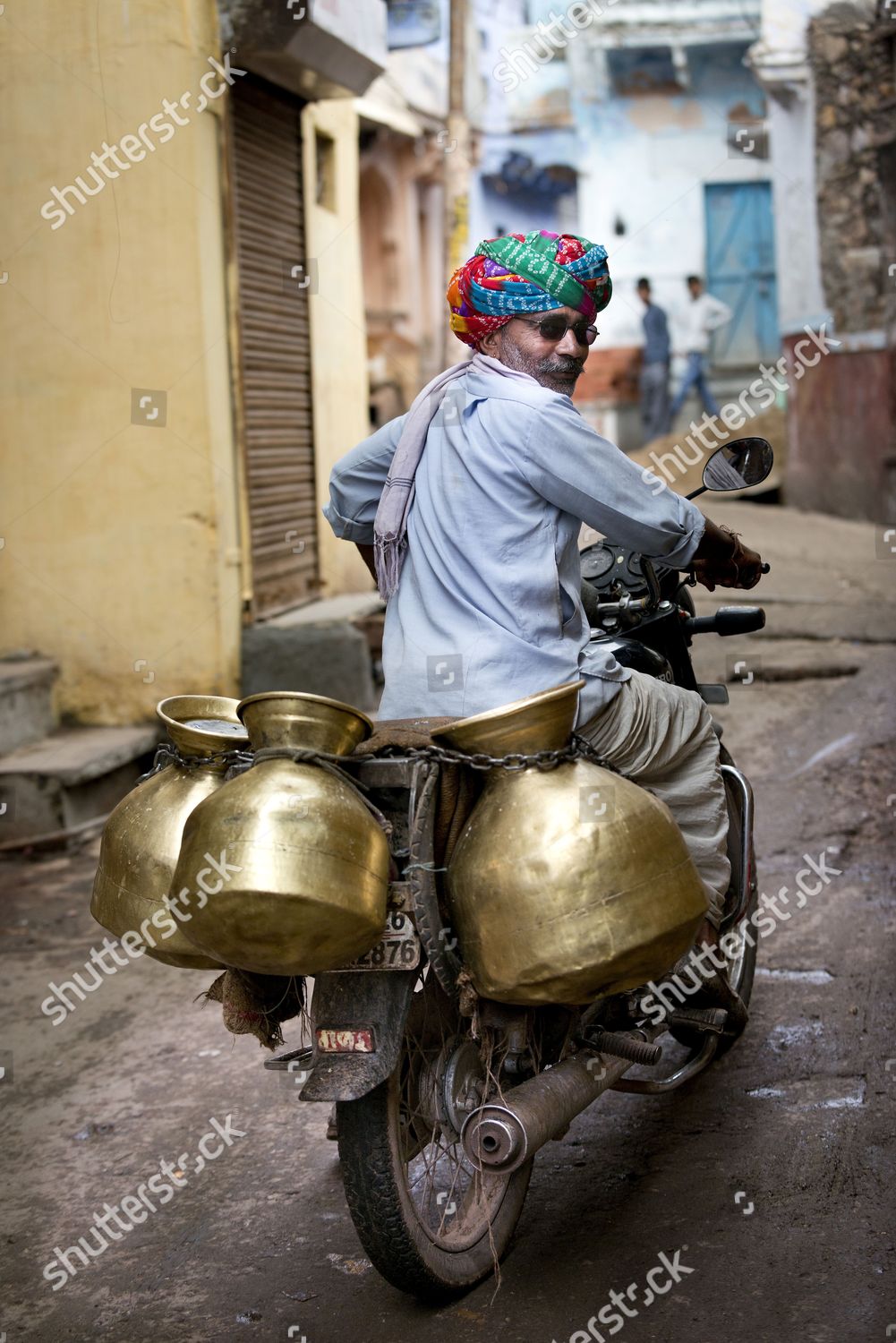 Milkman Riding Motorcycle Milk Containers Editorial Stock Photo - Stock ...