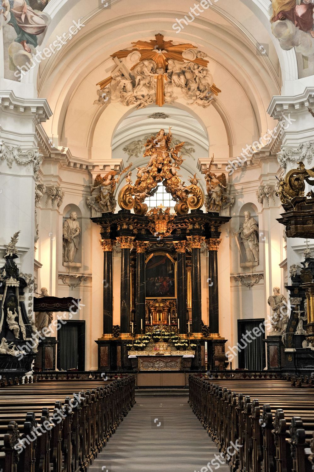Nave High Altar Cathedral St Salvator Editorial Stock Photo - Stock ...