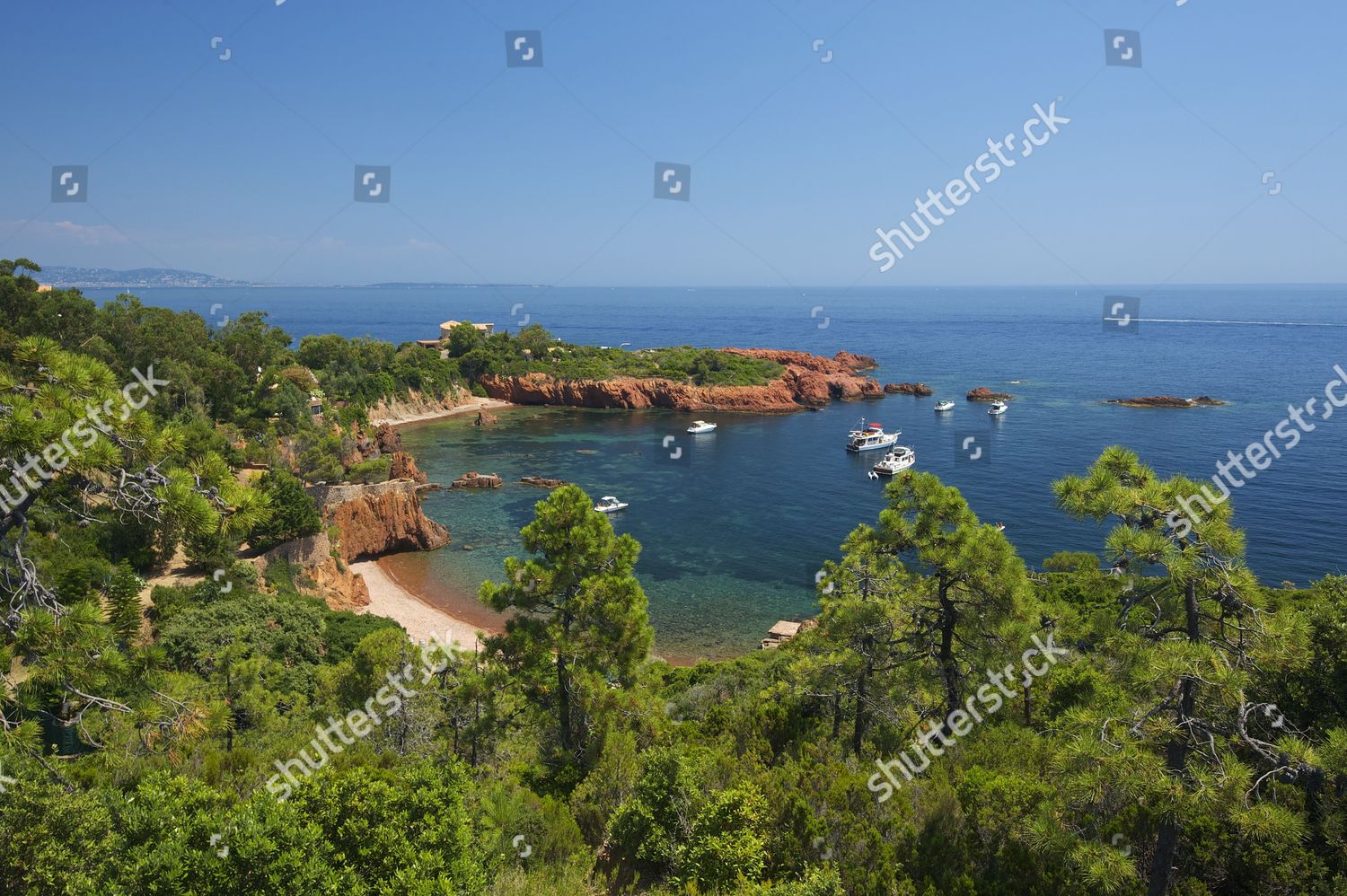 Calanque Bay Boats Cap Roux Esterel Editorial Stock Photo - Stock Image ...