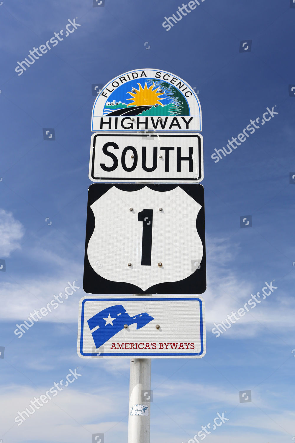 Road Sign Florida Scenic Highway 1 Editorial Stock Photo - Stock Image ...