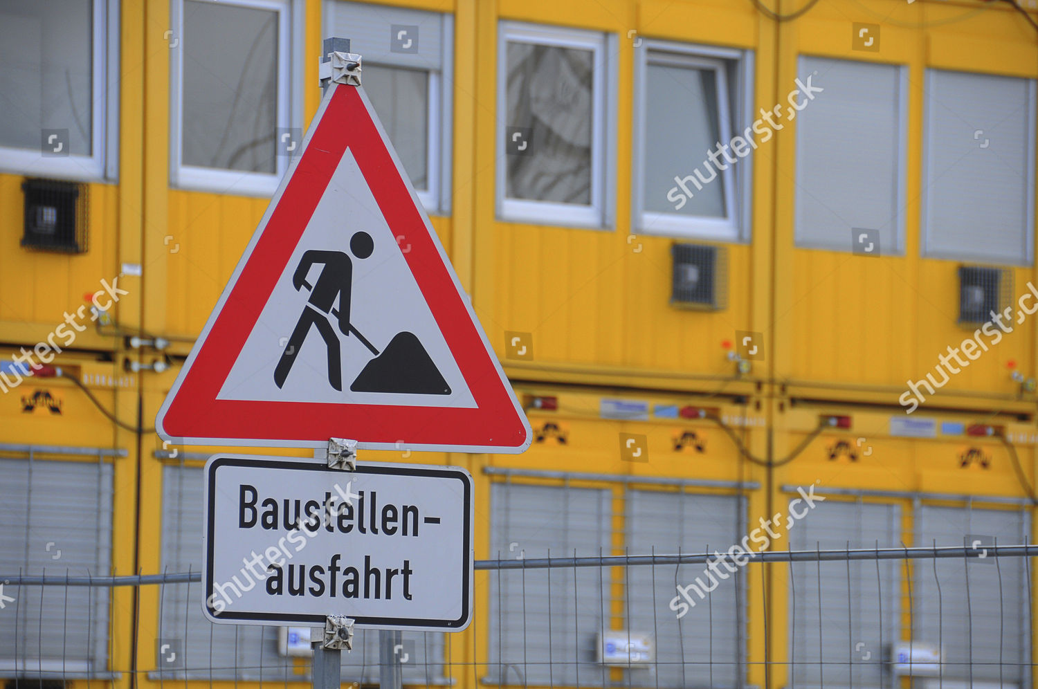 Construction Site Sign Construction Site Exit Editorial Stock Photo ...