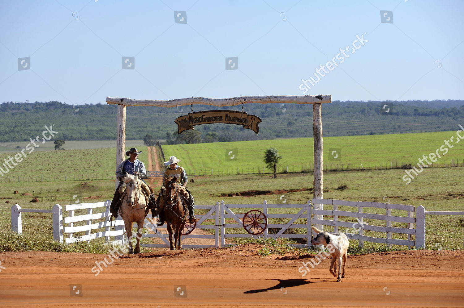 Two Men Riding Horses Cowboys Entrance Editorial Stock Photo - Stock ...