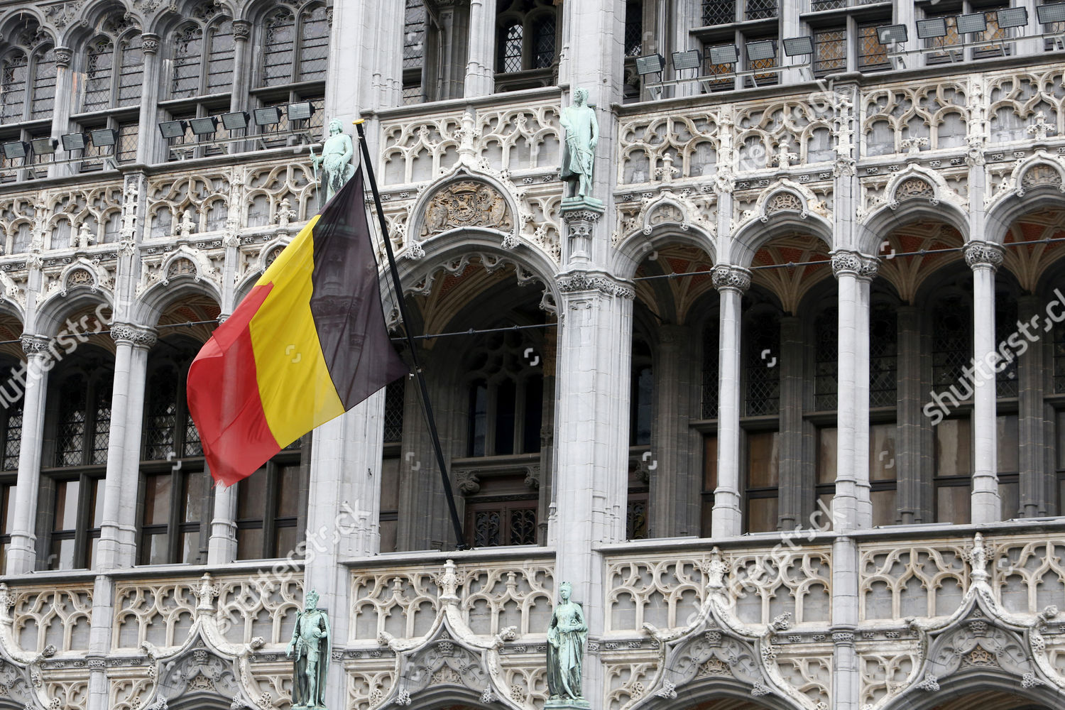 Belgian Flag Maison Du Roi Editorial Stock Photo - Stock Image ...