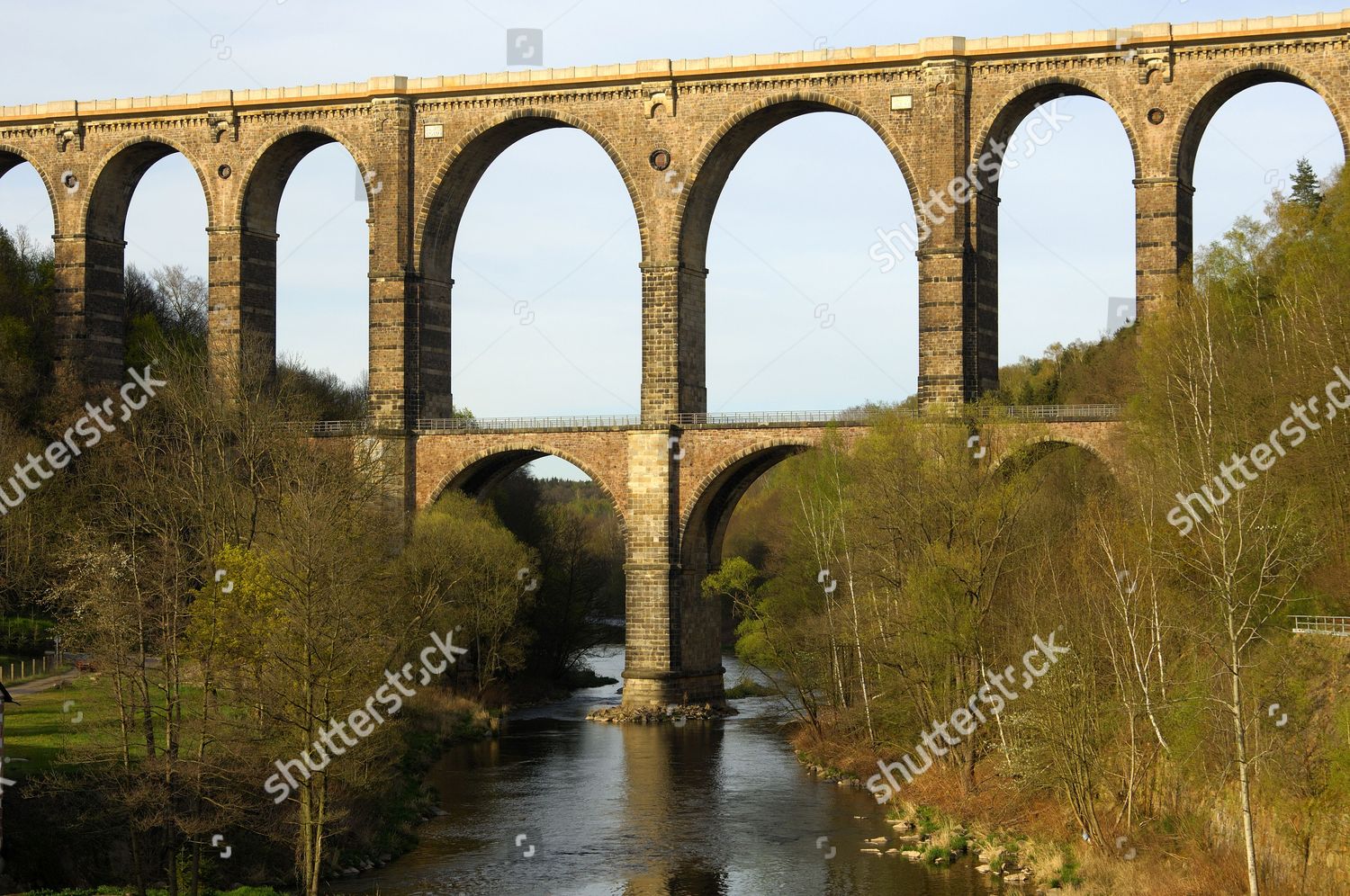 Goehrener Viaduct Over Mulde River Editorial Stock Photo - Stock Image ...
