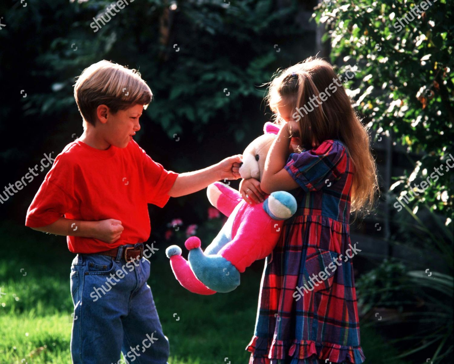 Boy Punching Teddy Bear Toy Little Editorial Stock Photo - Stock Image ...