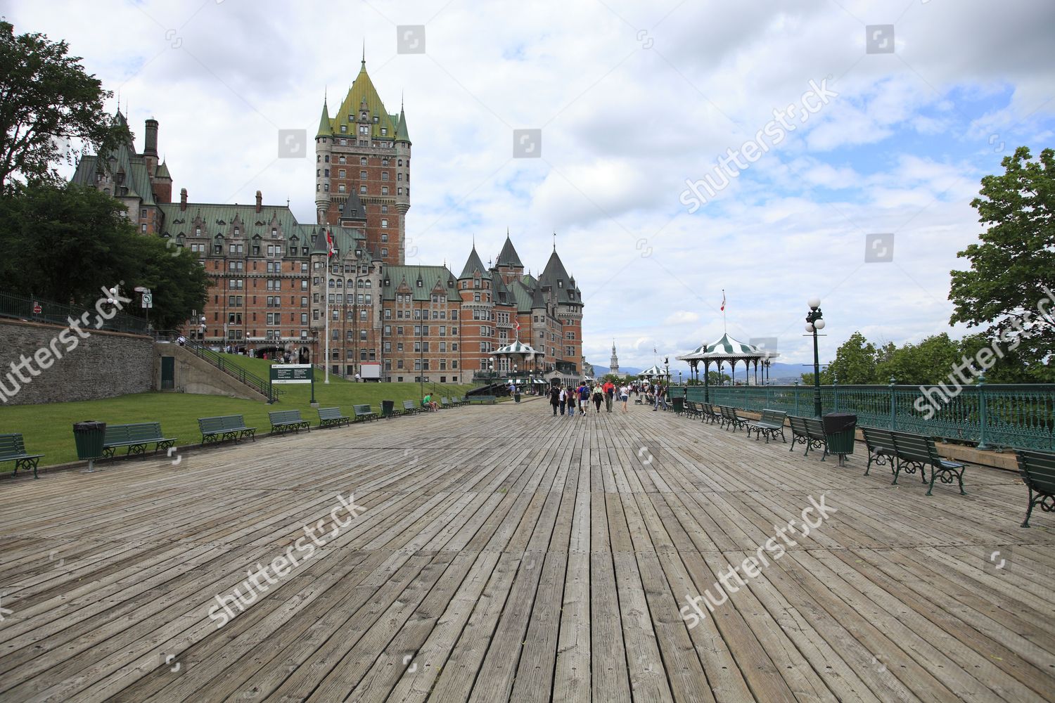 Wooden Boardwalk On Terrace Dufferin Chateau Editorial Stock Photo ...